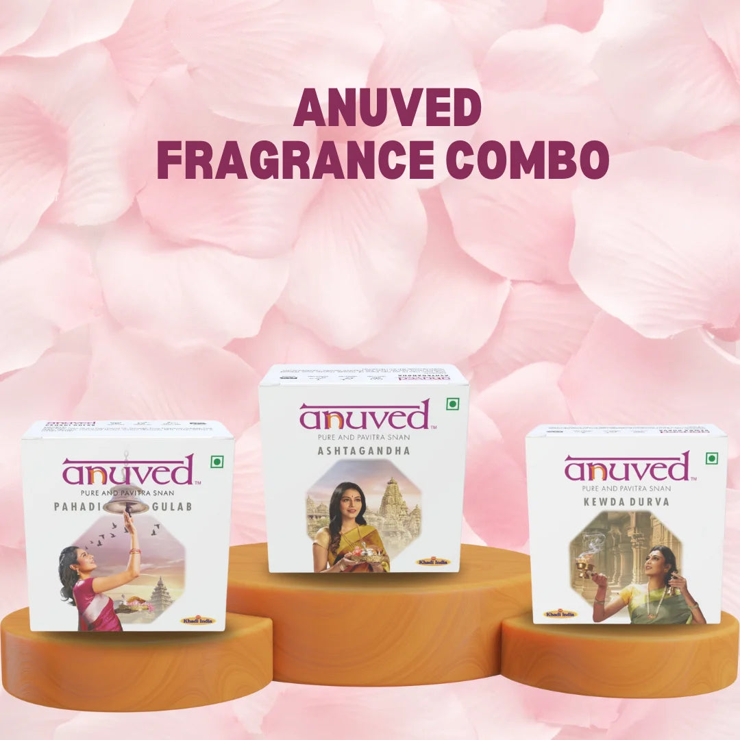 Shop Anuved Fragrance Combo pack of 3 Herbal Soaps for Refreshing ...